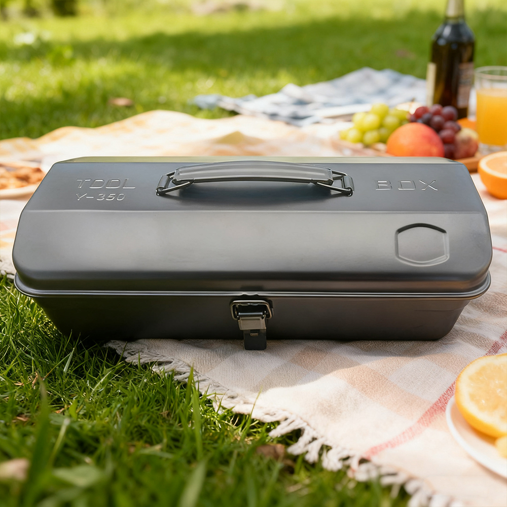 Metal Camping Storage Box Set with Portable Scale Teapot Cup and Stove ...